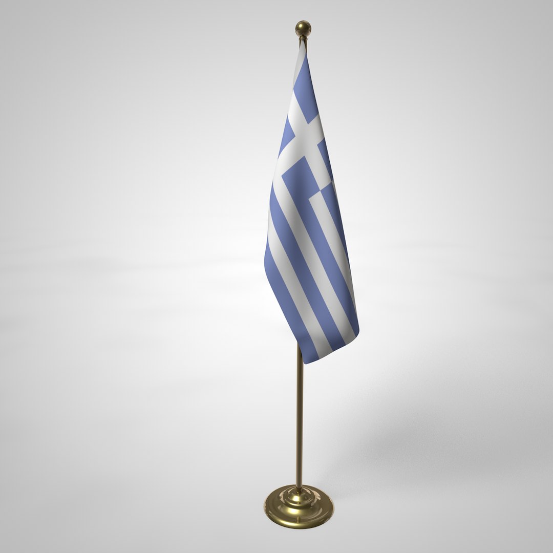 Greek Flag Pole 3D - TurboSquid 1301254