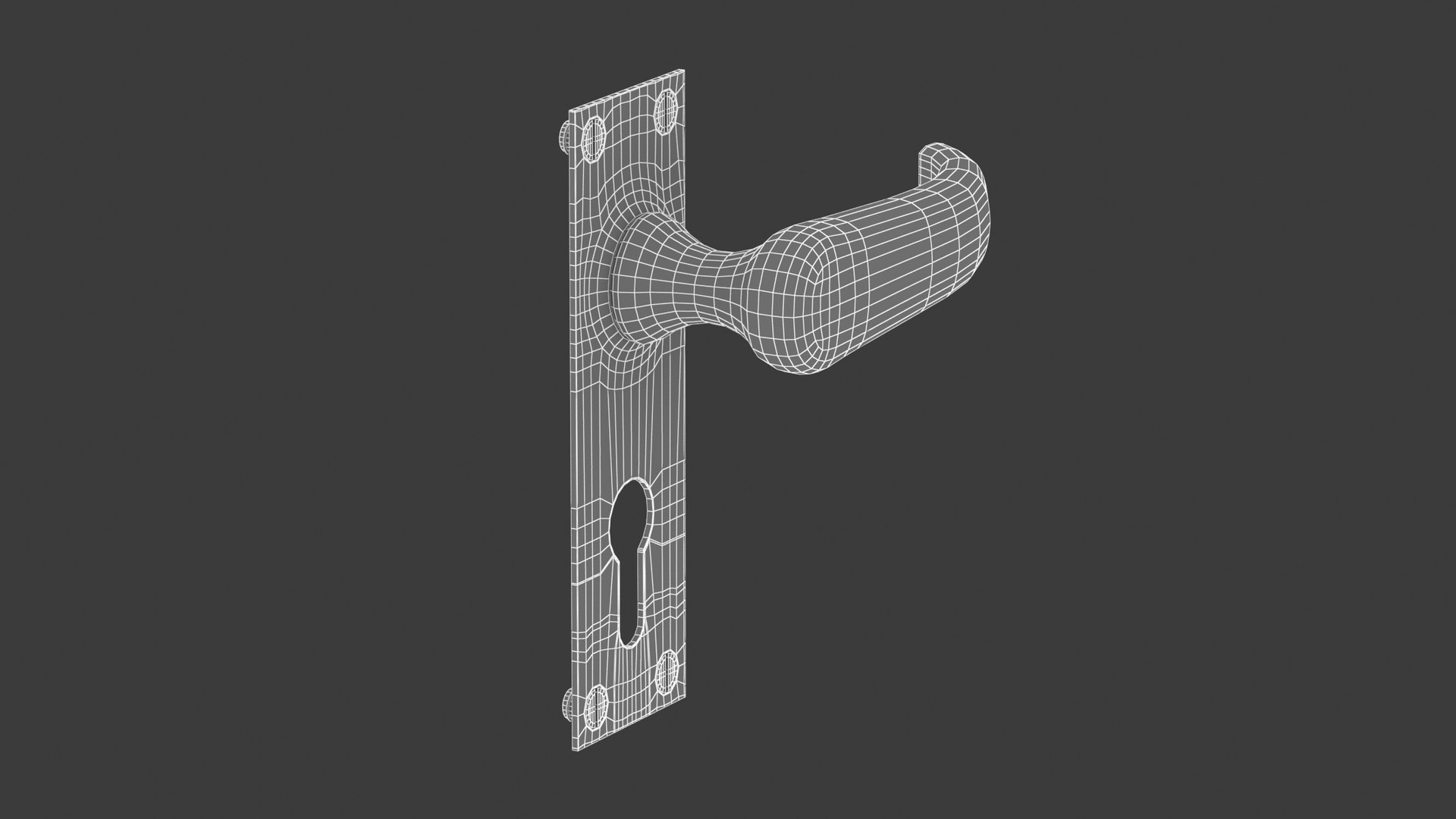 3D Cardea Curved Black Iron Handle - TurboSquid 1901186