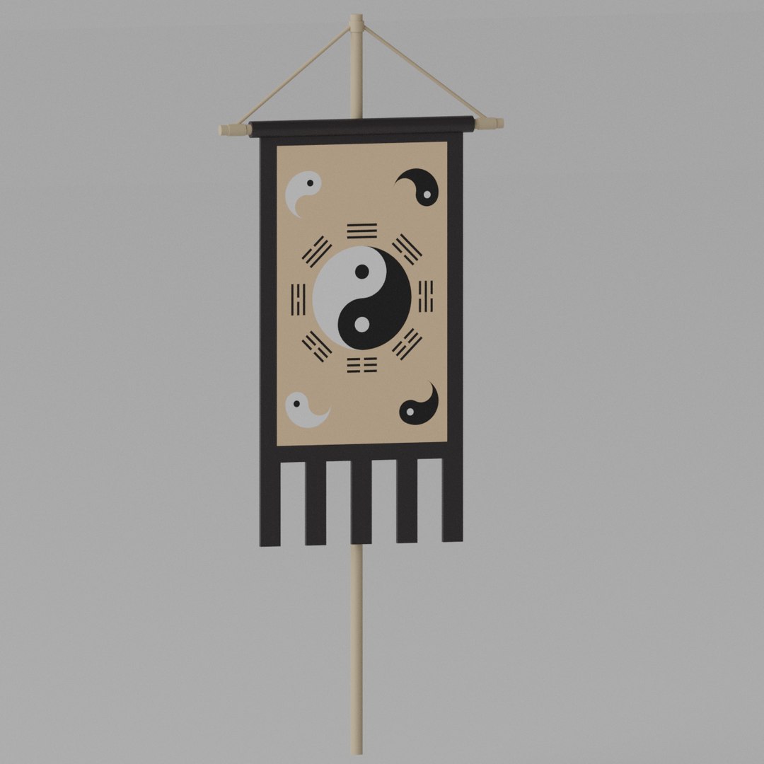 3D Tai Chi Yin Yang Bagua Flag - TurboSquid 2335467