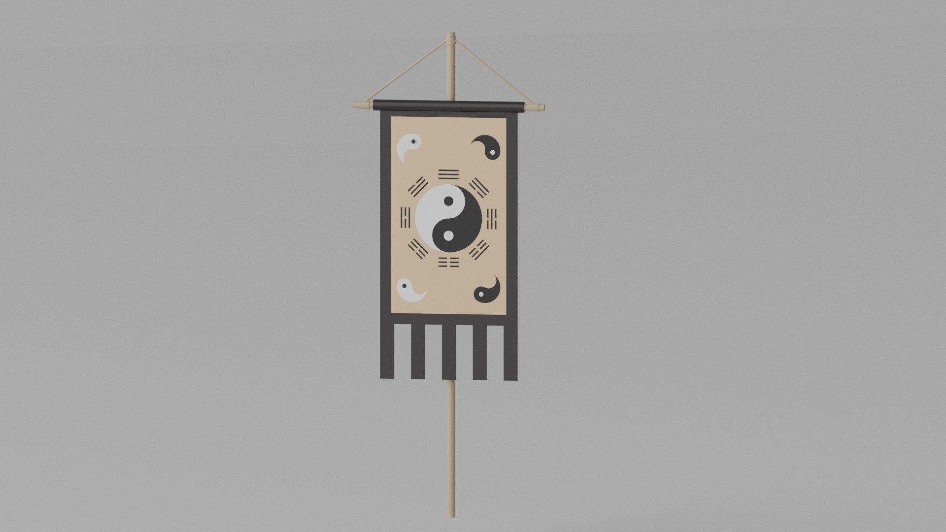 3D Tai Chi Yin Yang Bagua Flag - TurboSquid 2335467