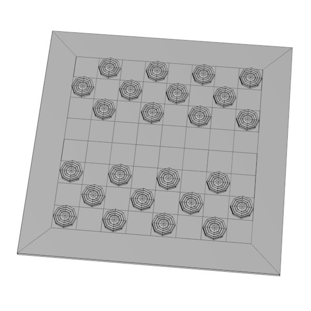 checkers 3d model