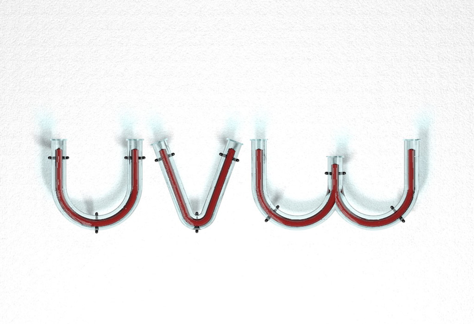 Uvw Glass Tube Font 3D Model - TurboSquid 1547159