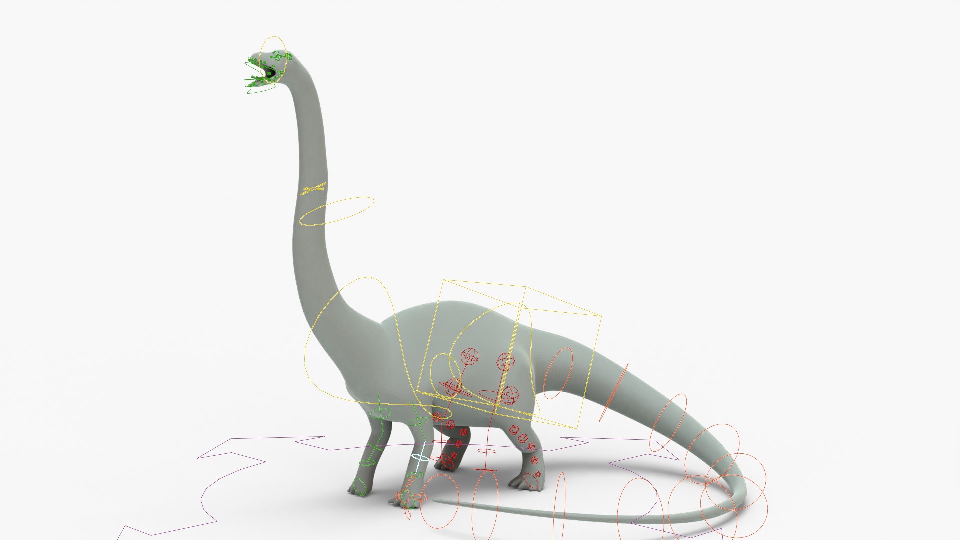 Diplodocus Rigged Basemesh 3D model - TurboSquid 2134183
