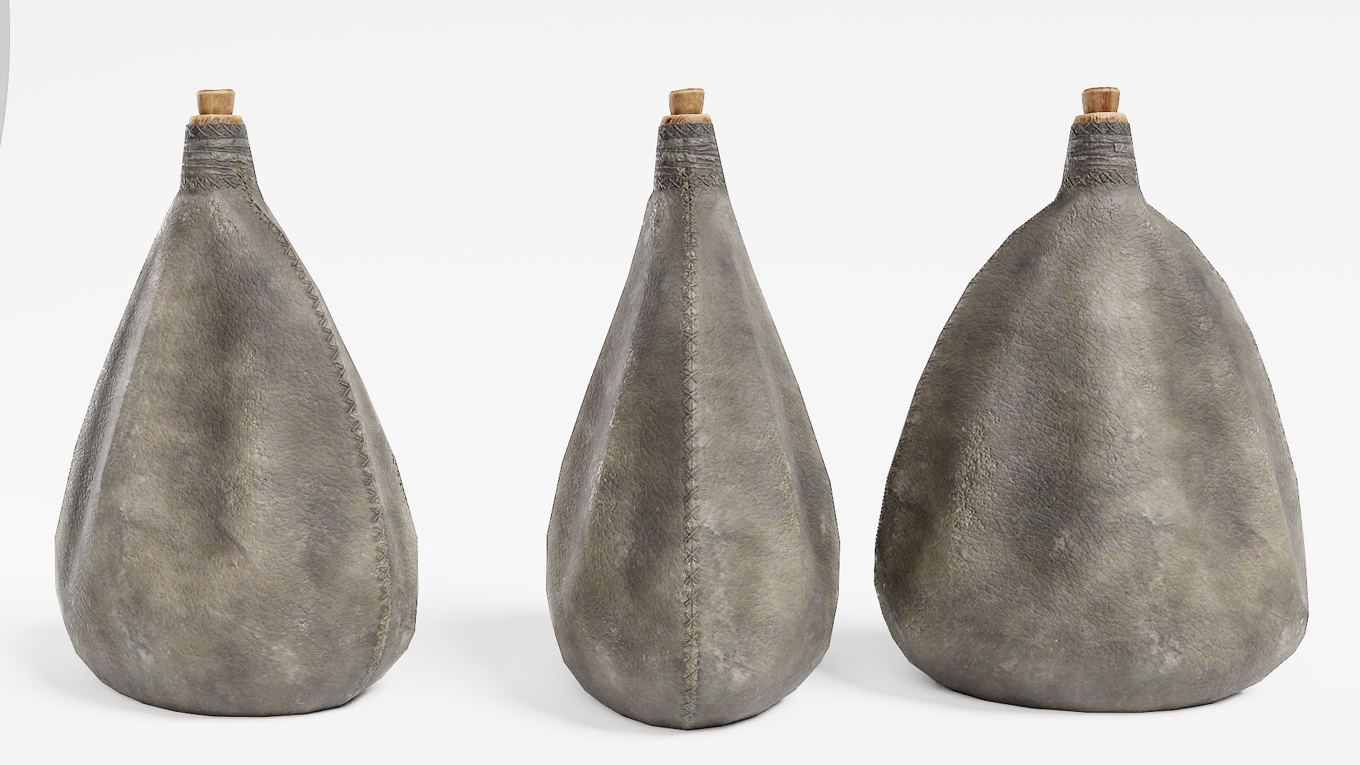 Waterskin Flask Old Leather Water Er1 3D - TurboSquid 1963014