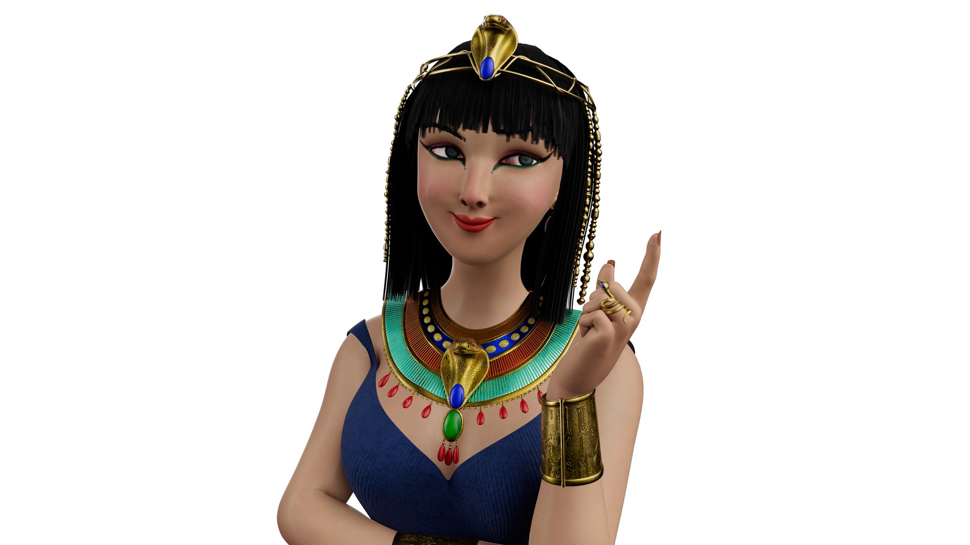 3D Model Semi-Realistic Egyptian Queen ISABELLA With Rig - TurboSquid ...