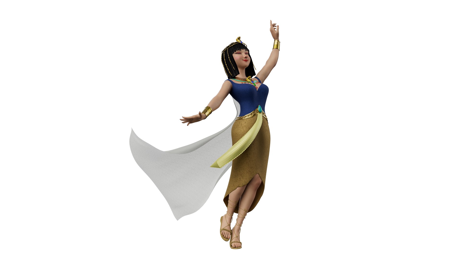 3D Model Semi-Realistic Egyptian Queen ISABELLA With Rig - TurboSquid ...