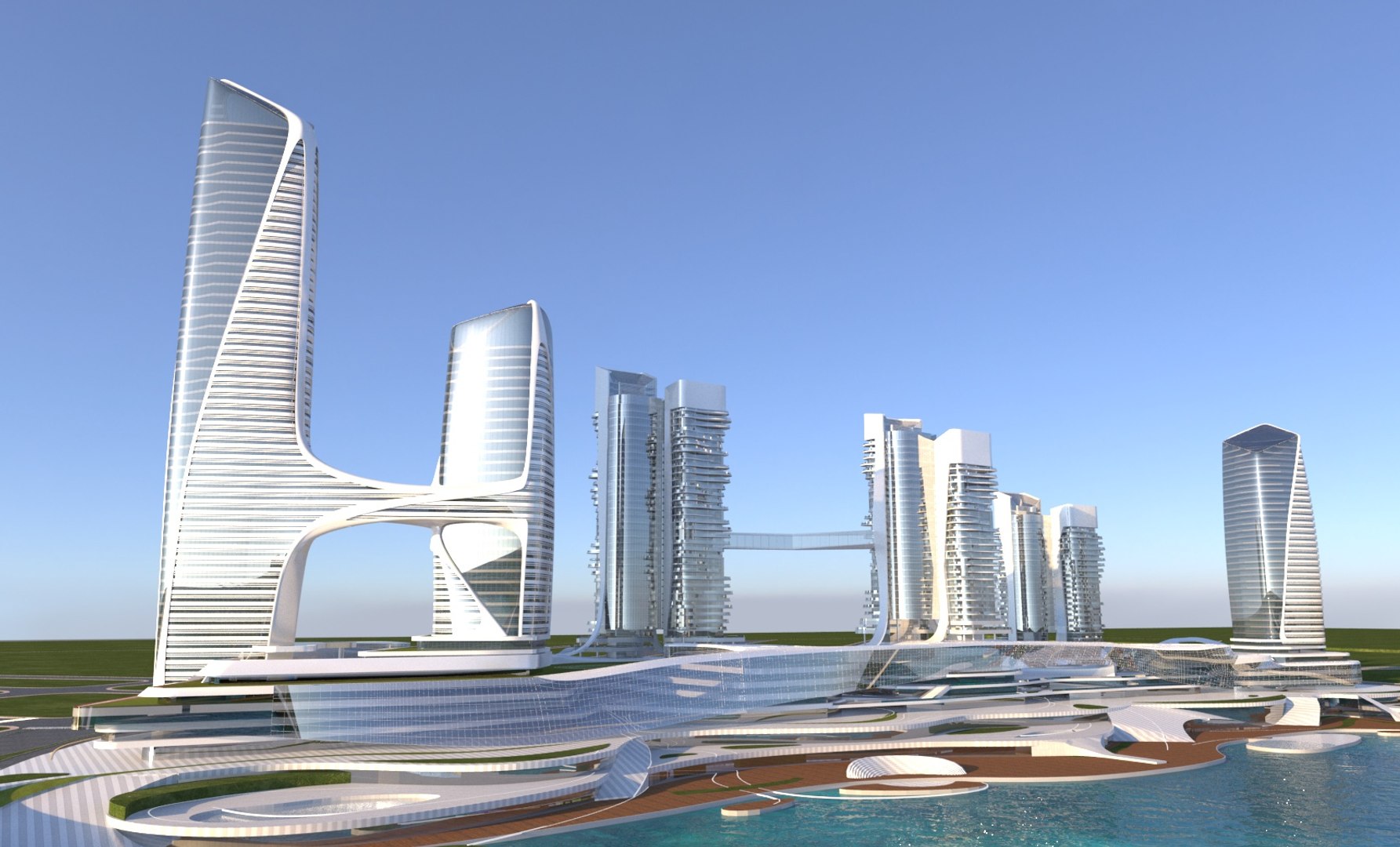 3D Commercial Building Complex - TurboSquid 2210384