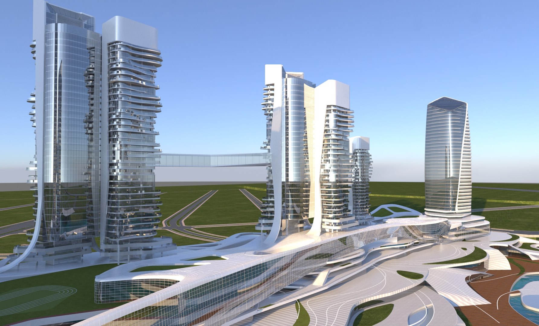 3D Commercial Building Complex - TurboSquid 2210384