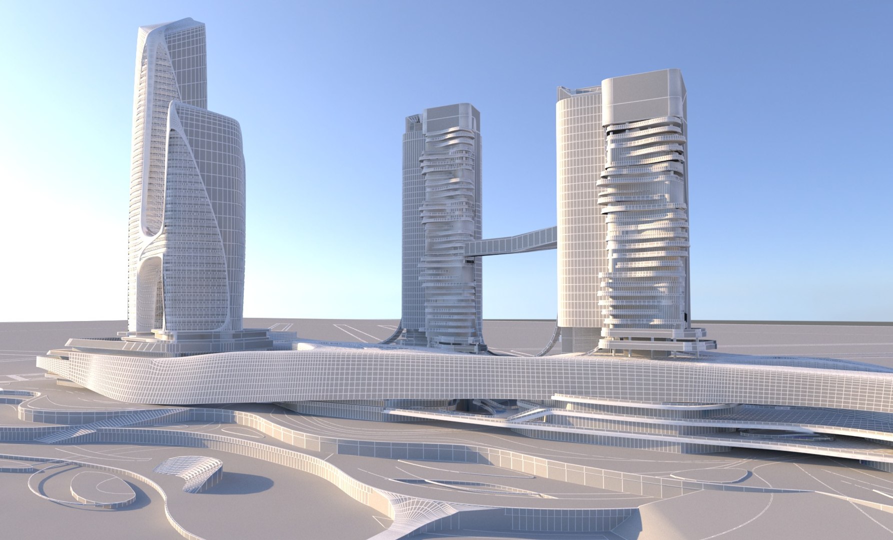 3D Commercial Building Complex - TurboSquid 2210384