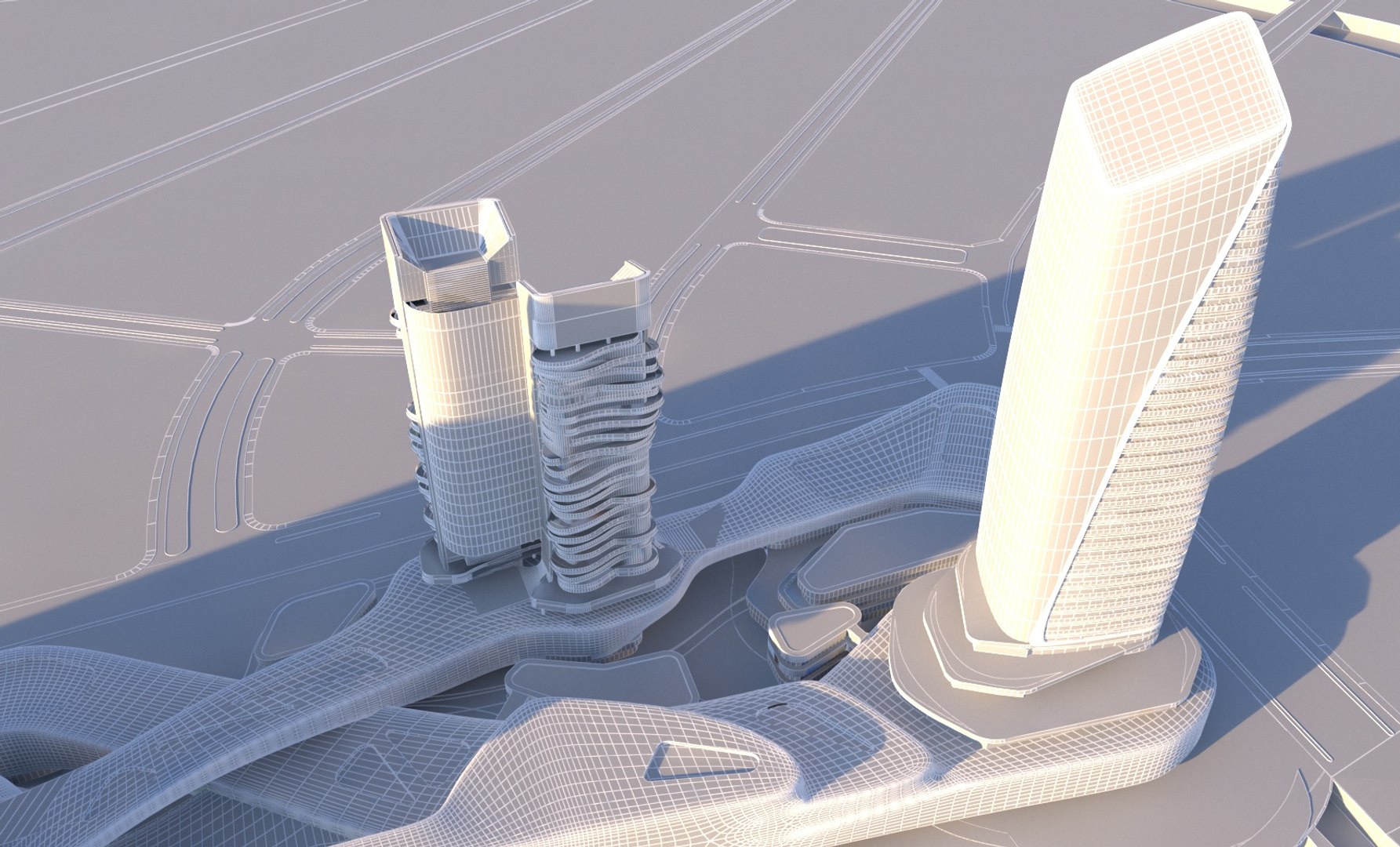 3D Commercial Building Complex - TurboSquid 2210384