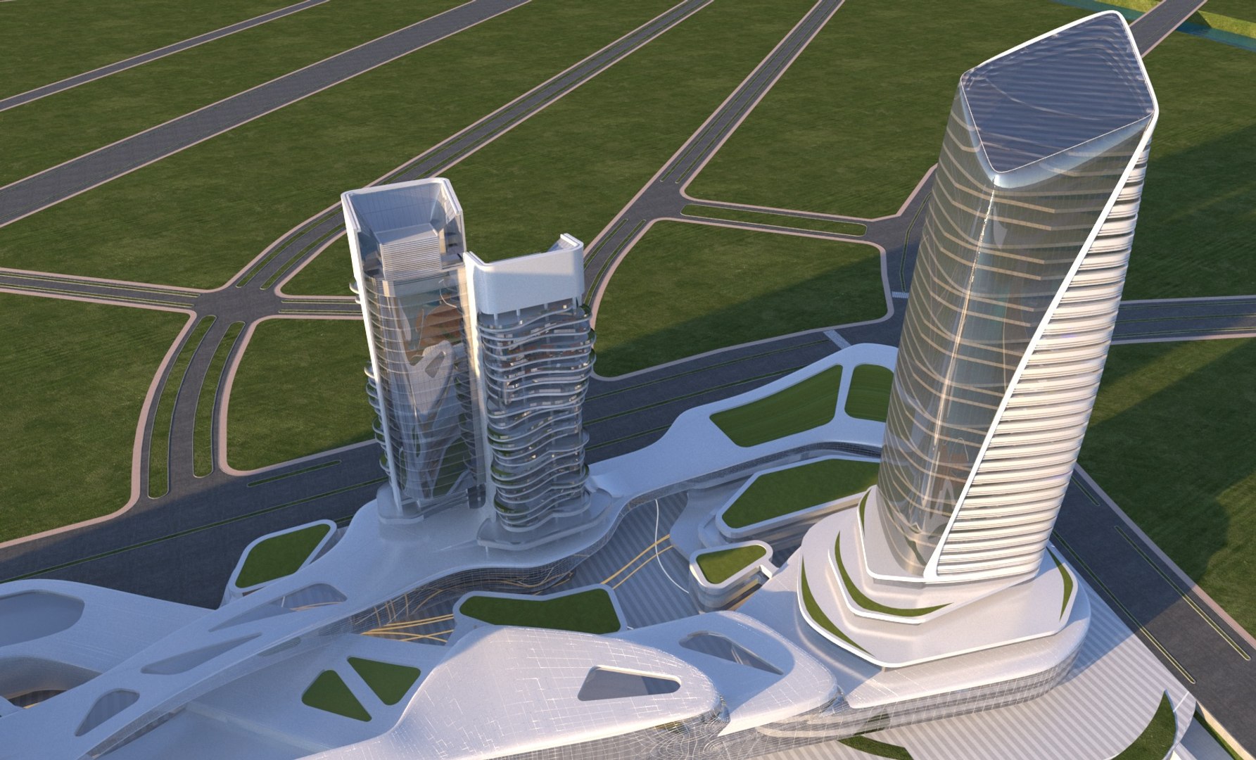 3D Commercial Building Complex - TurboSquid 2210384