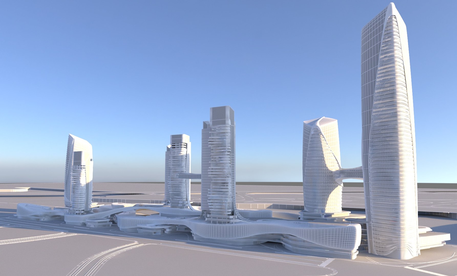 3D Commercial Building Complex - TurboSquid 2210384