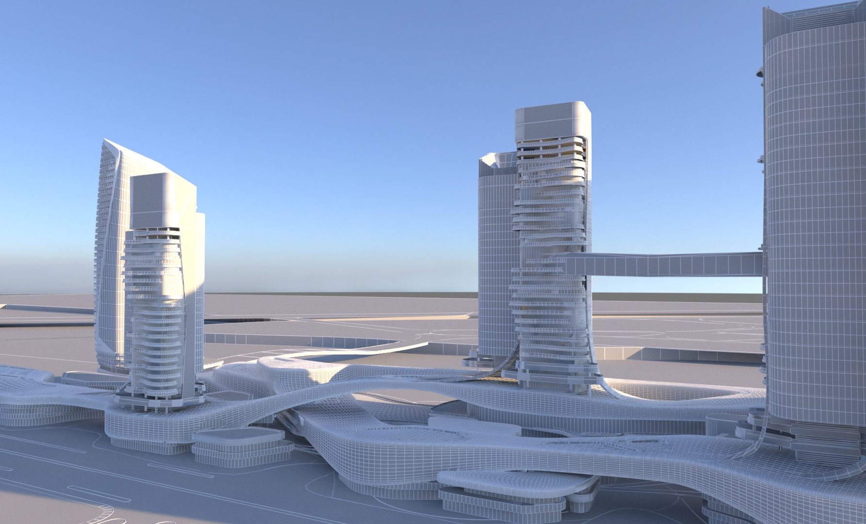 3D Commercial Building Complex - TurboSquid 2210384