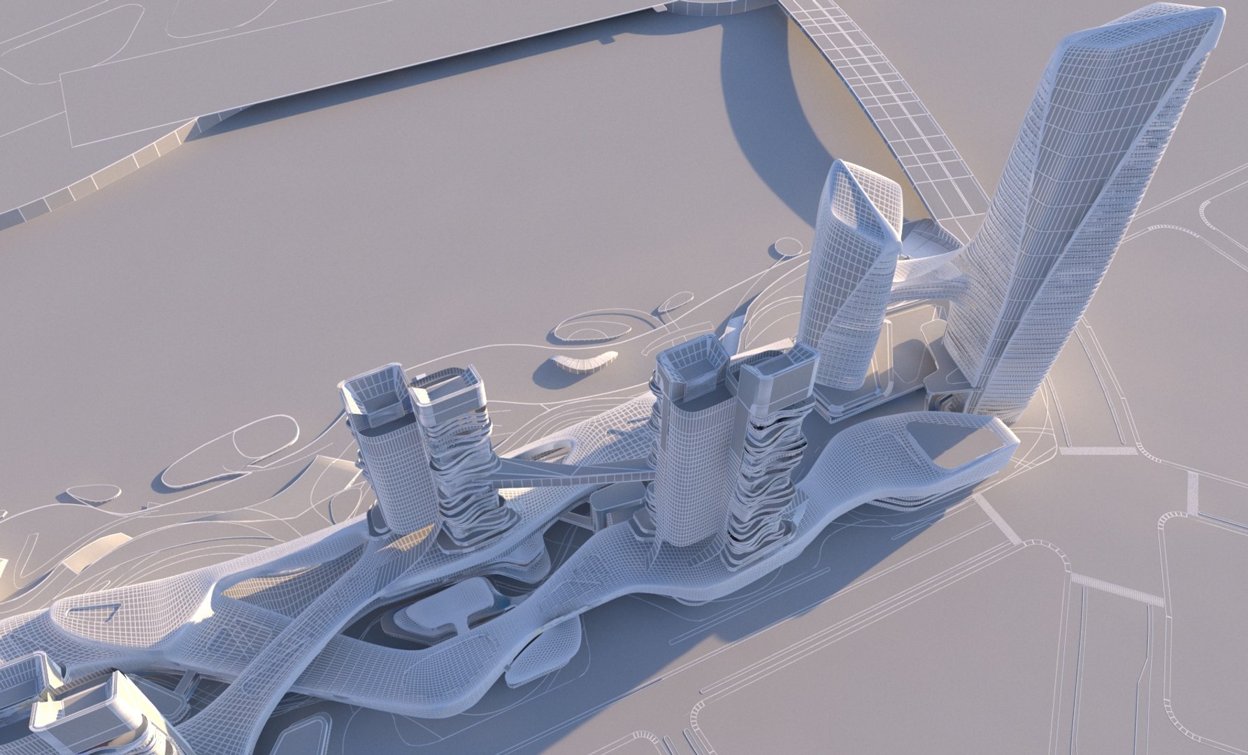 3D Commercial Building Complex - TurboSquid 2210384