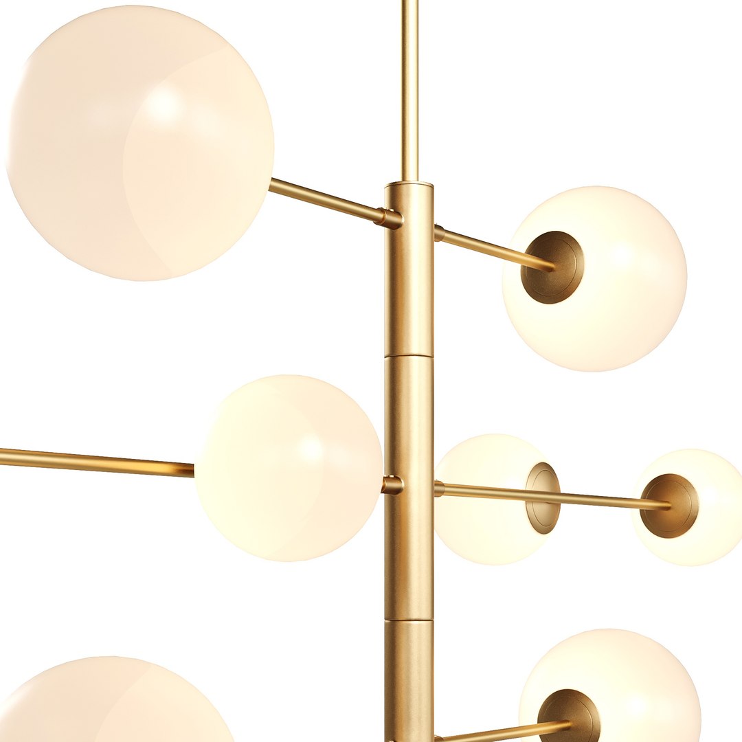 3D Model Orbit Brass Pendant Light Fixture - TurboSquid 2421944