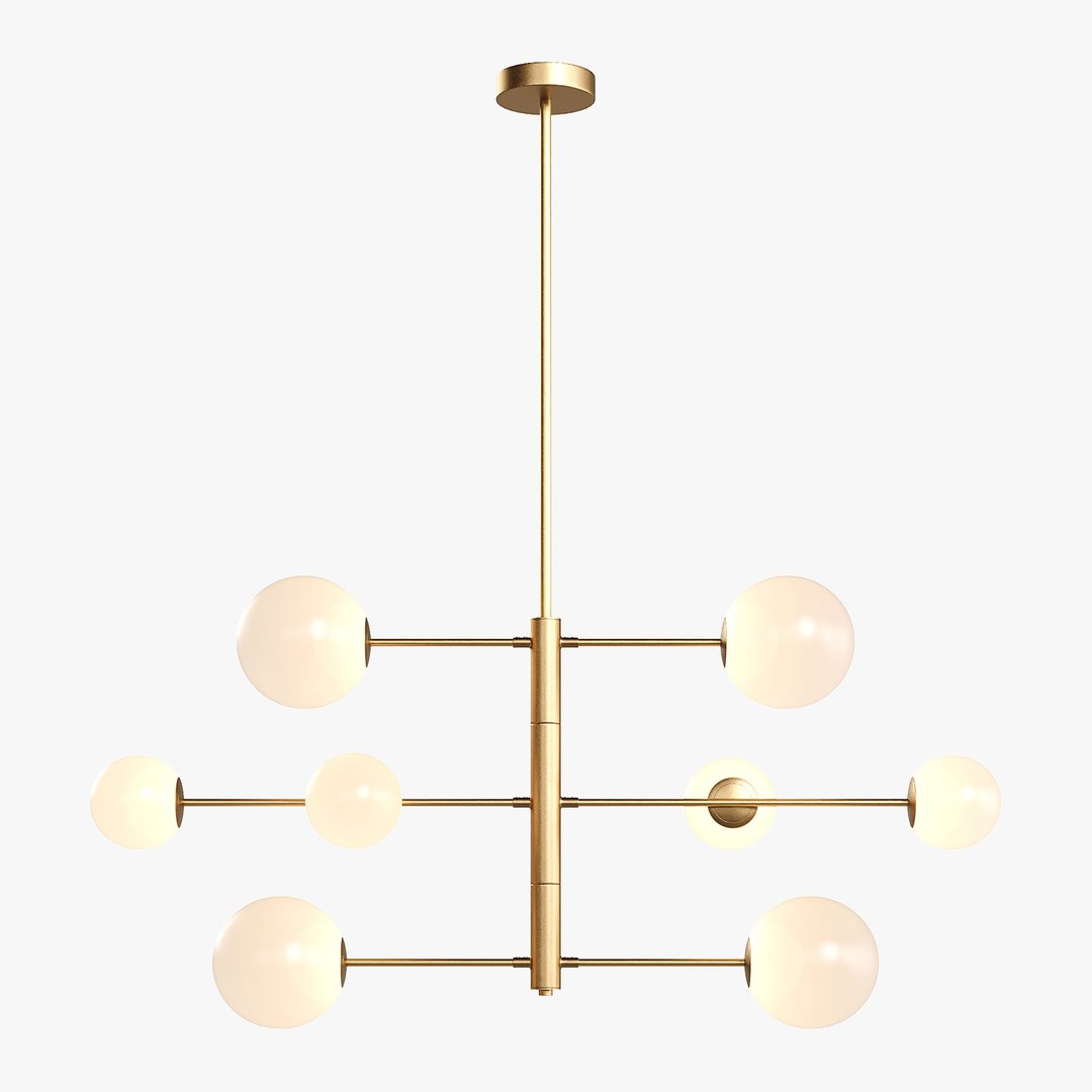 3D Model Orbit Brass Pendant Light Fixture - TurboSquid 2421944