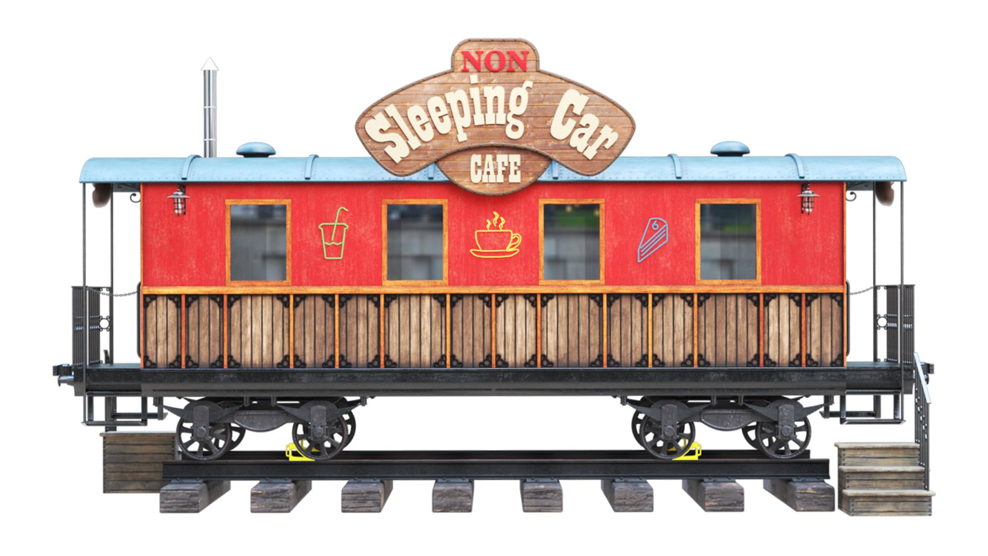 Cafe wagon model - TurboSquid 2008328