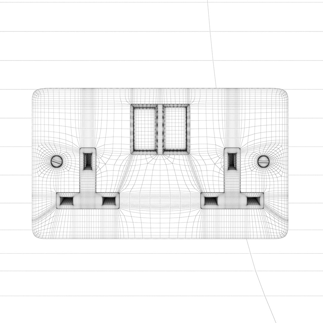 Aluminum Uk Wall Outlet 3d Model