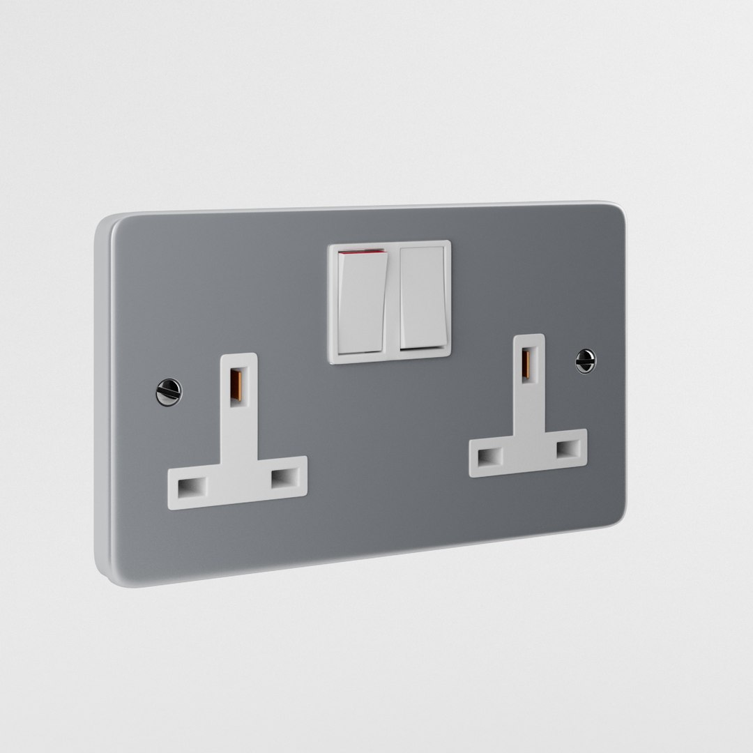 Aluminum Uk Wall Outlet 3d Model
