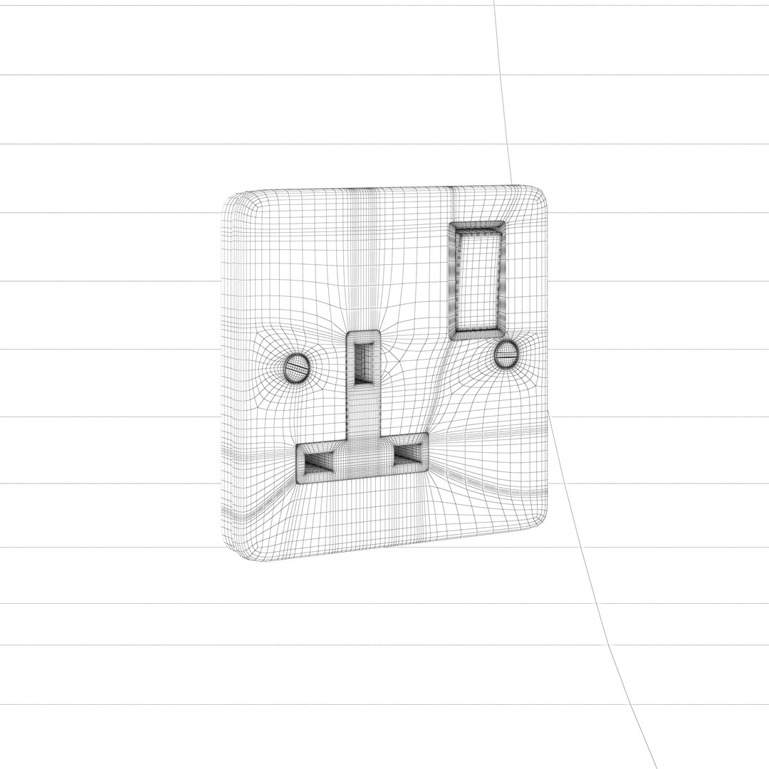 Aluminum Uk Wall Outlet 3d Model