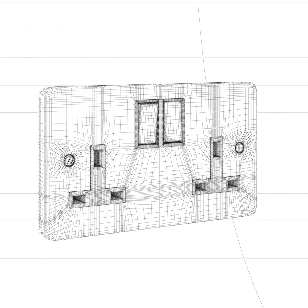 Aluminum Uk Wall Outlet 3d Model
