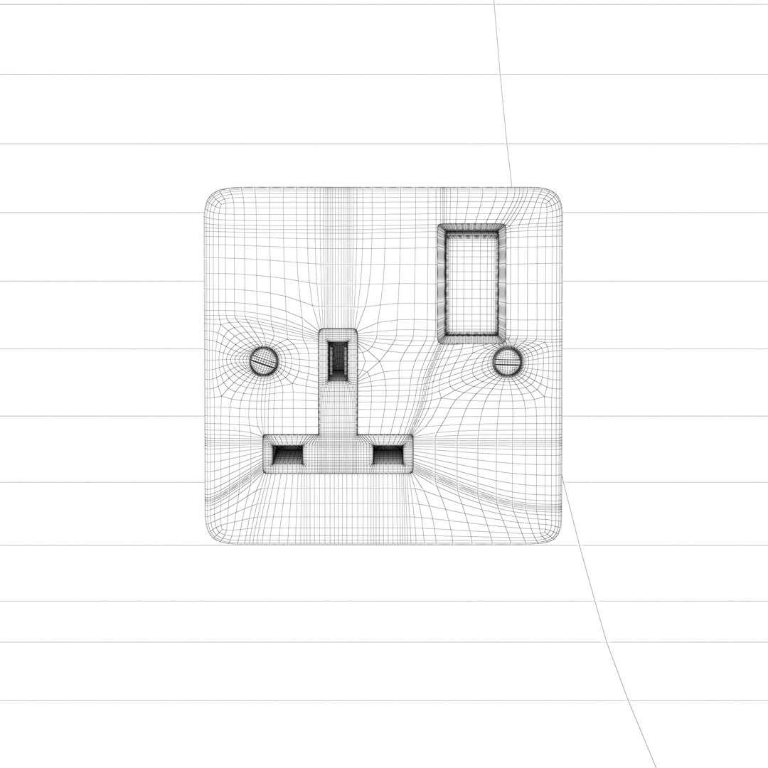 Aluminum Uk Wall Outlet 3d Model