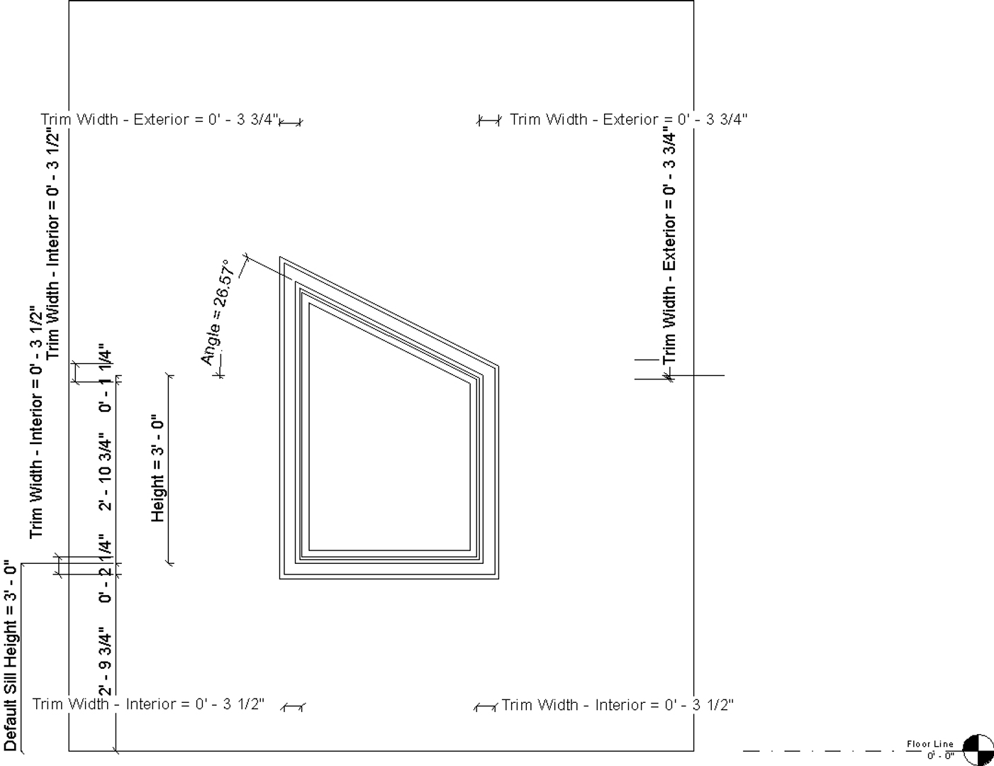 Parametric Fixed Window - Angled Top 3D model - TurboSquid 1834746