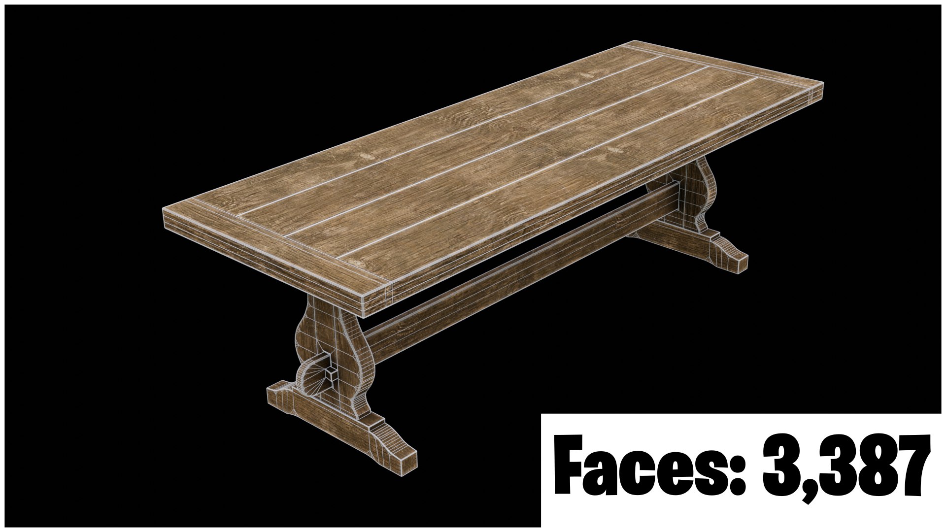 Medieval Wooden Long Table Model - TurboSquid 1381186