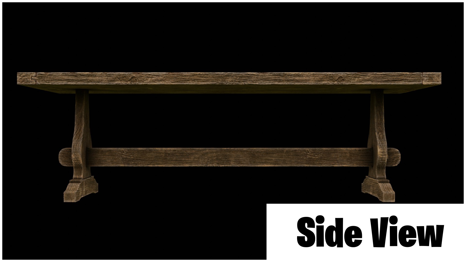 Medieval Wooden Long Table Model - TurboSquid 1381186