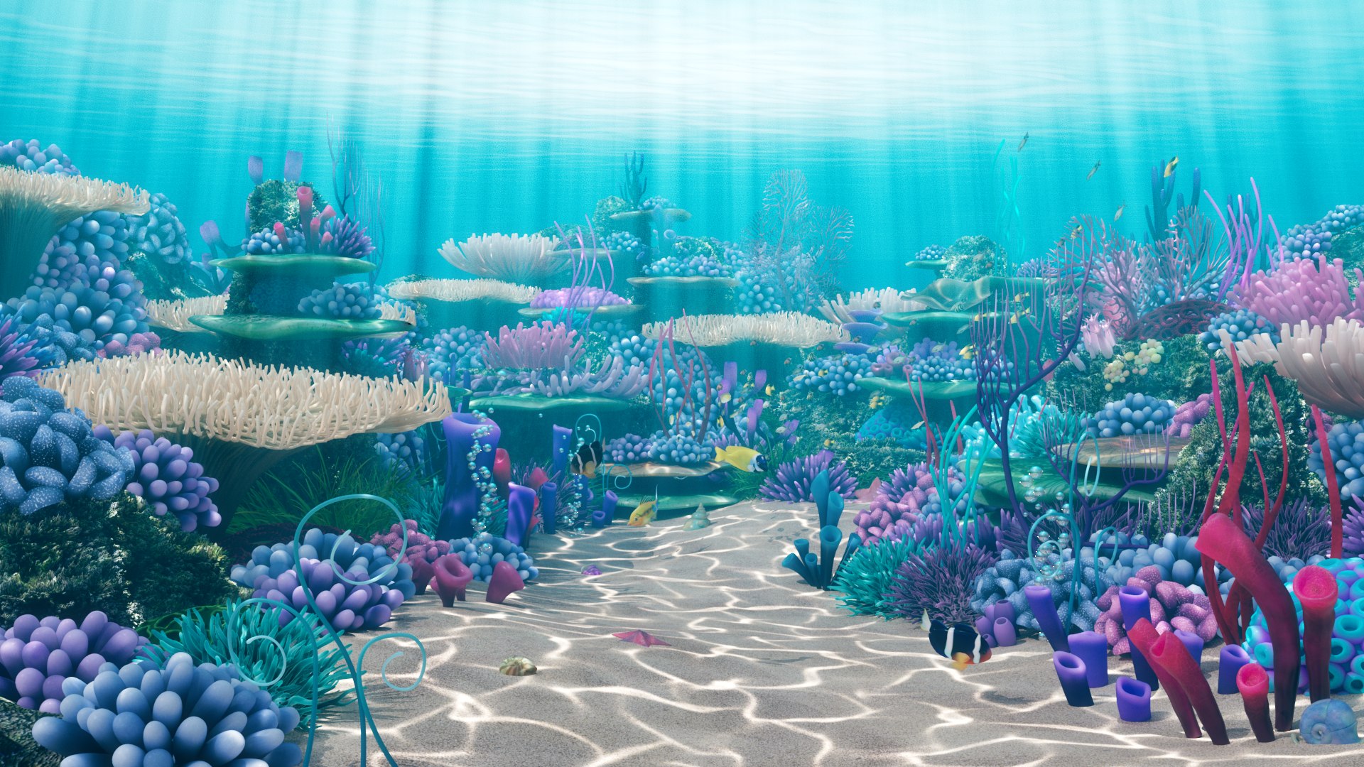 Cartoon Underwater Scene 3D Model - TurboSquid 1214277