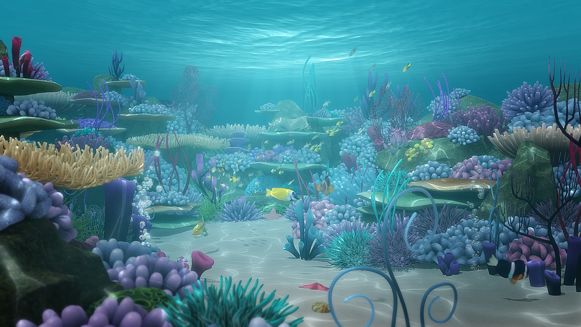 Cartoon Underwater Scene 3D Model - TurboSquid 1214277