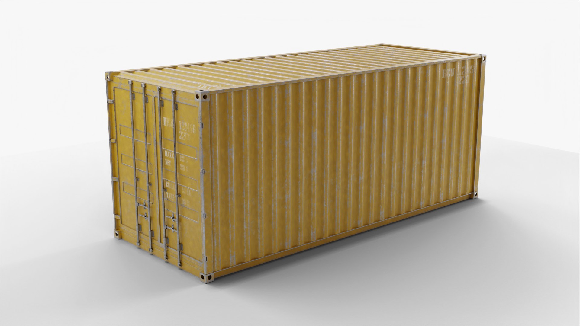 3D 20Ft Cargo Container - Yellow - Dirty model - TurboSquid 1974358
