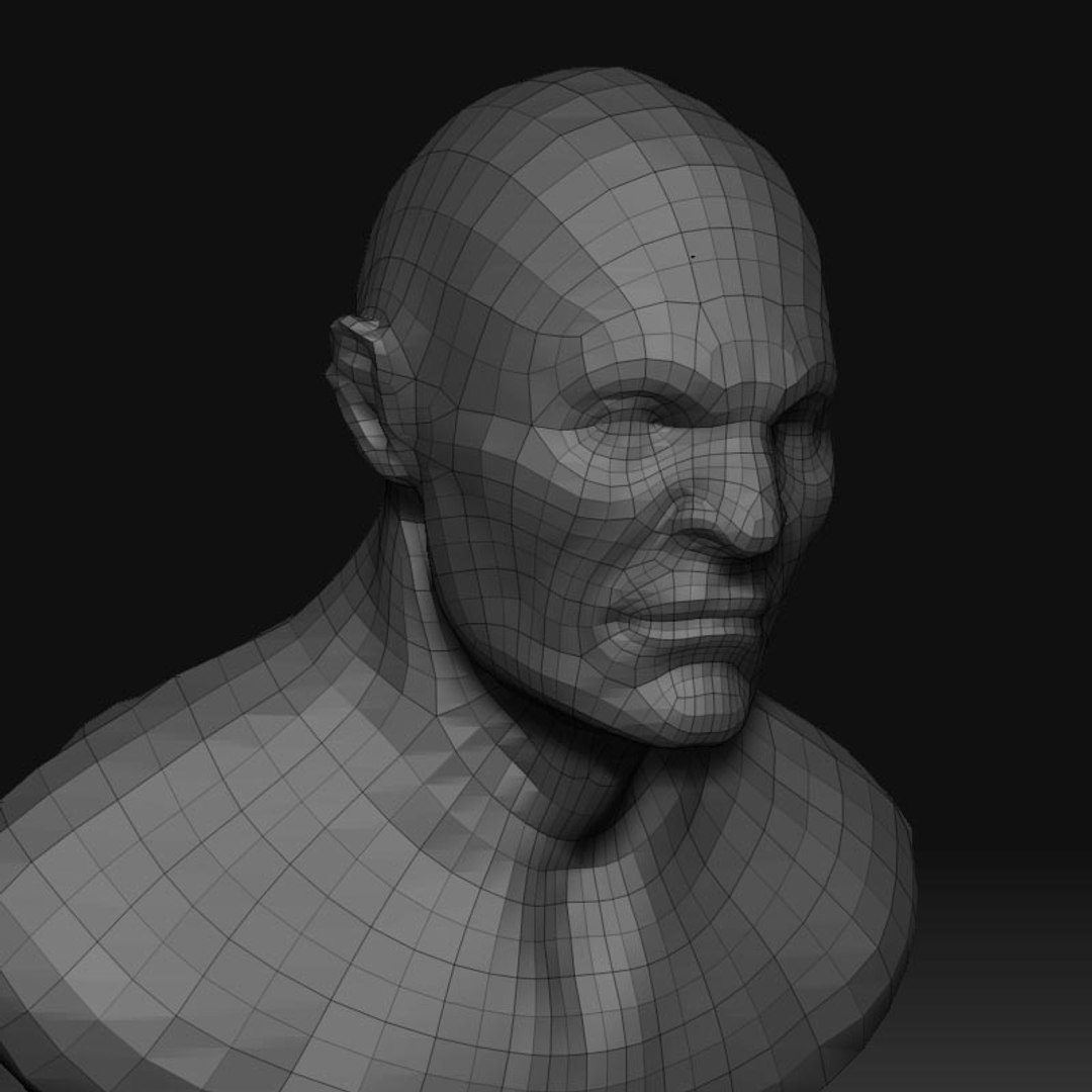 male head zbrush 3ds
