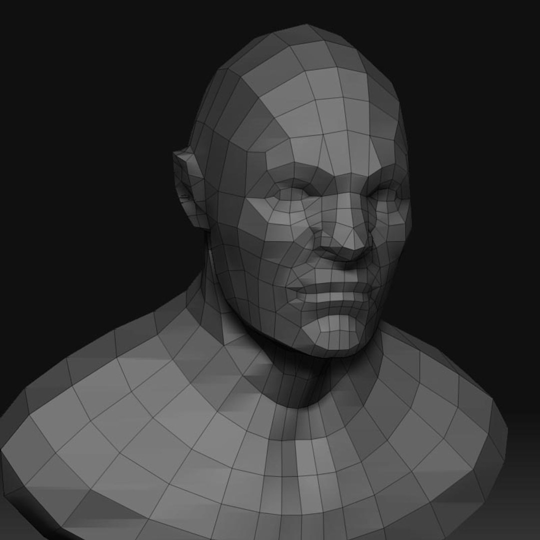 male head zbrush 3ds
