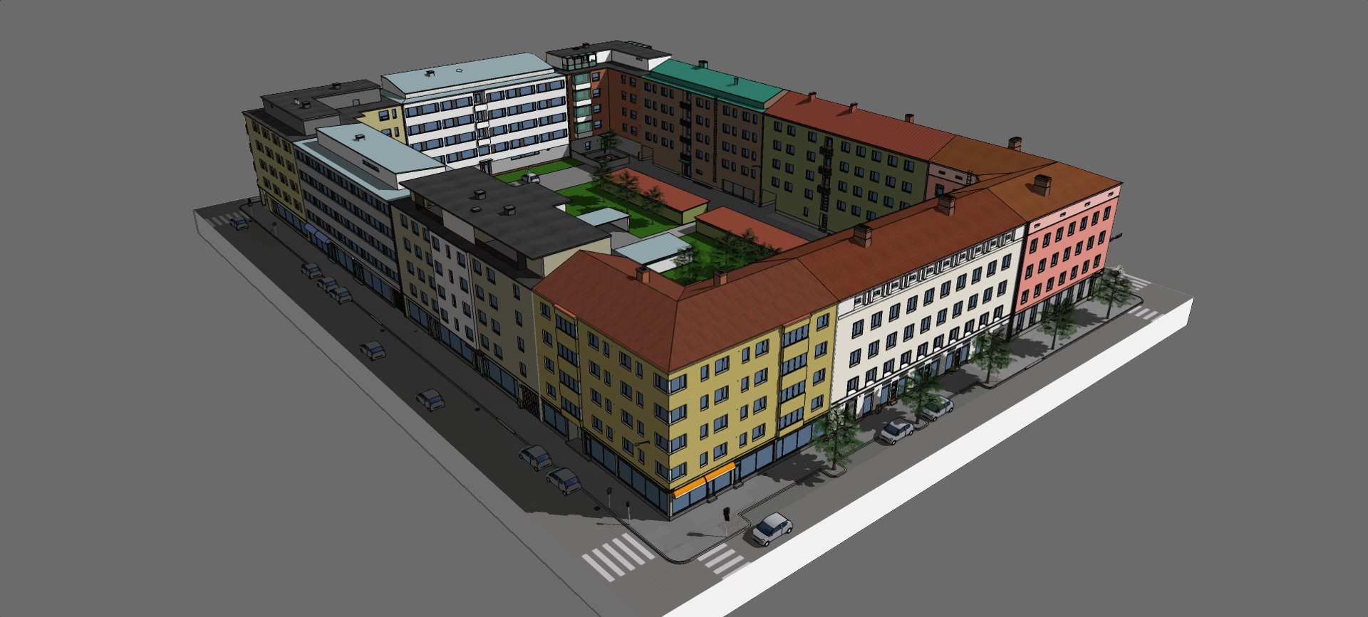 3D Model Block Buildings Architecture City Street - TurboSquid 1644513