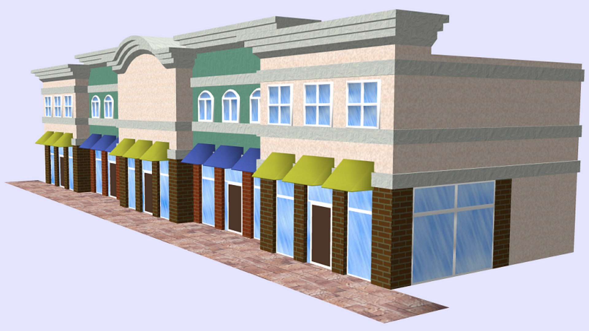 Shopping Center Building Low Poly 3D Model - TurboSquid 1761074