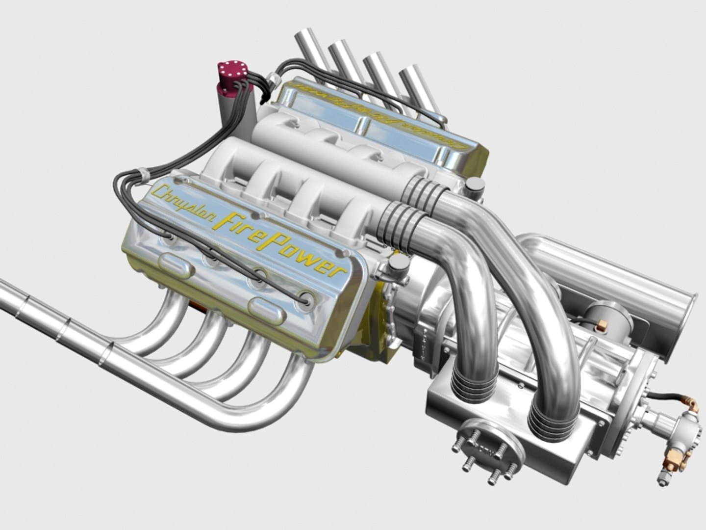 Chrysler Hemi Potvin Engine V8 3d 3ds