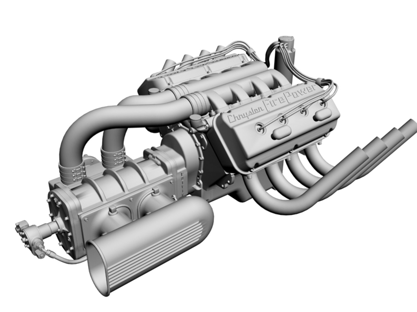 Chrysler Hemi Potvin Engine V8 3d 3ds