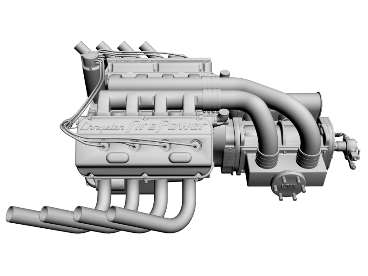 Chrysler Hemi Potvin Engine V8 3d 3ds