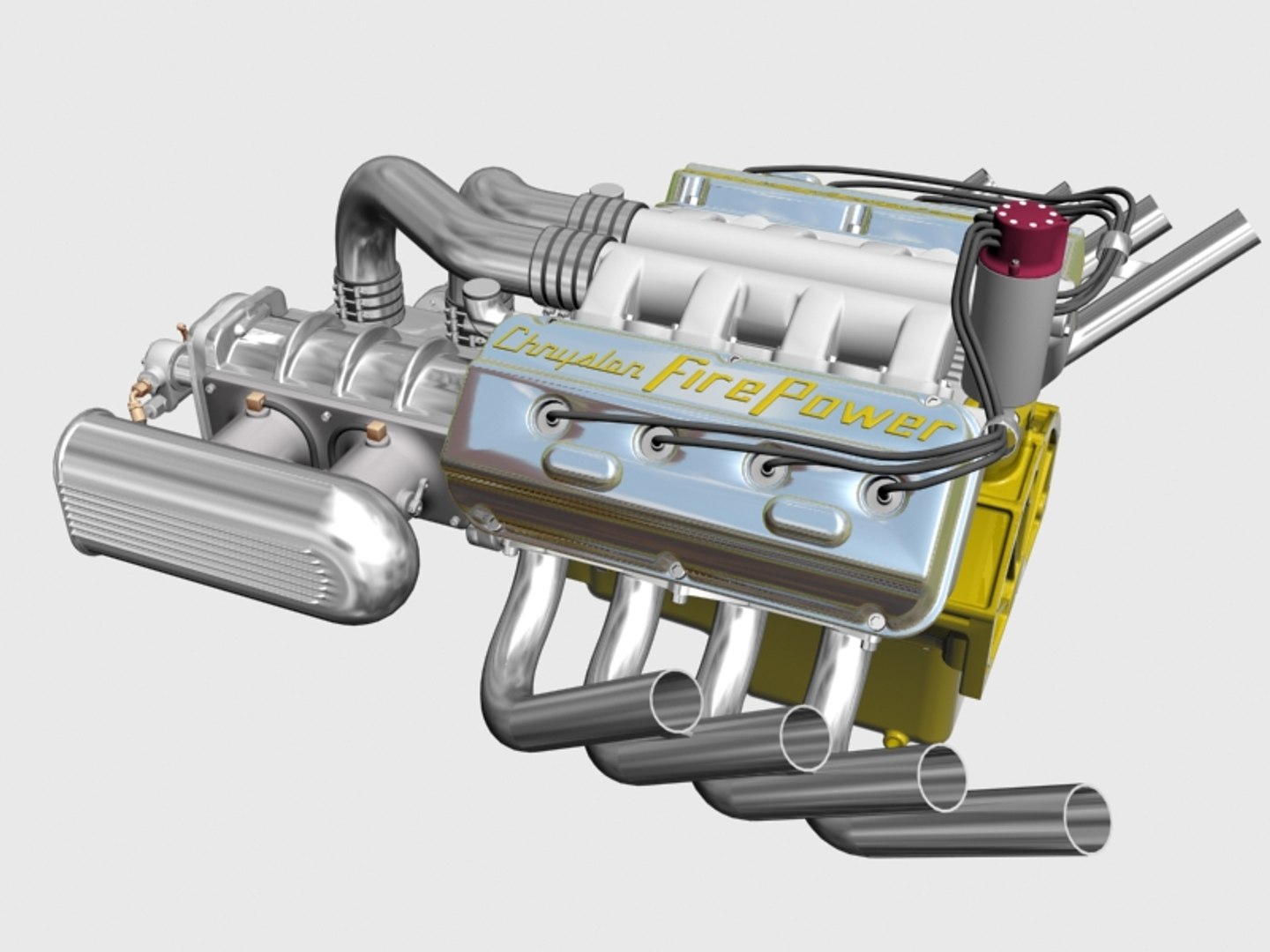 Chrysler Hemi Potvin Engine V8 3d 3ds