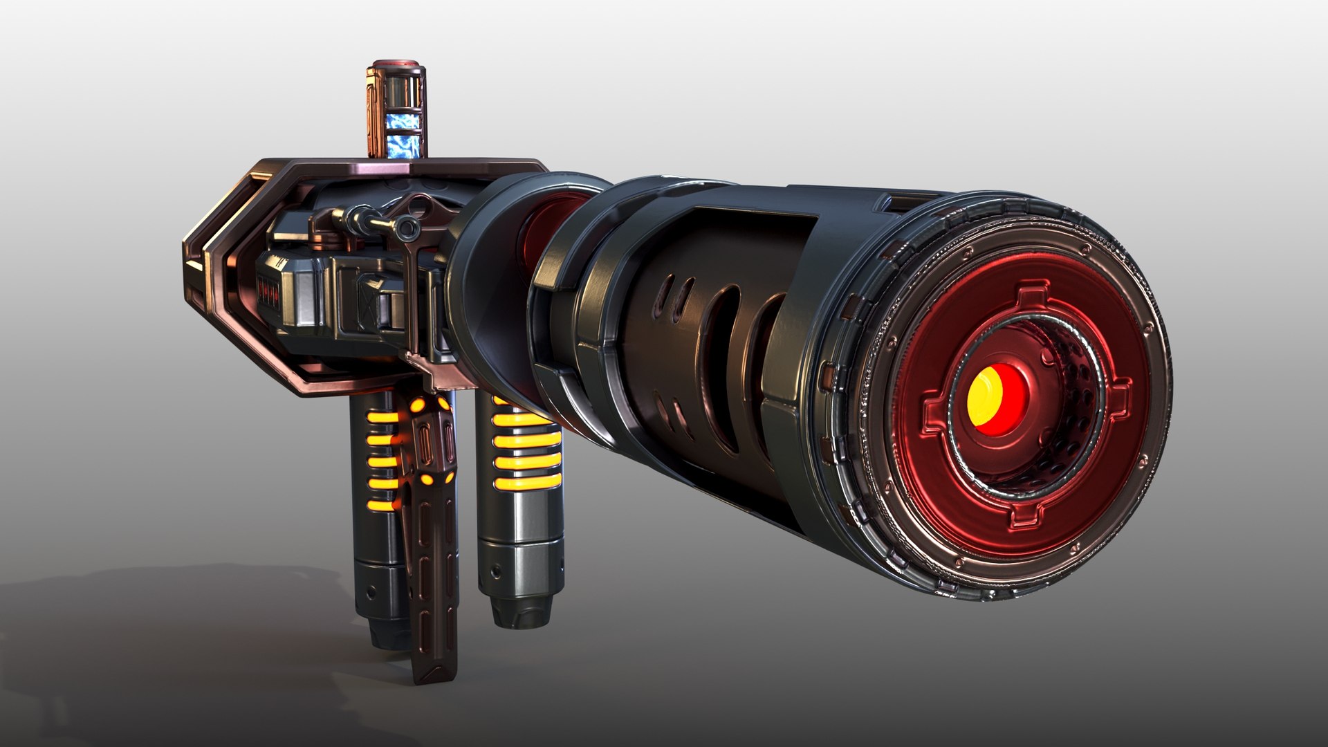 3D Model Gun Stylized Metallic - TurboSquid 1616211