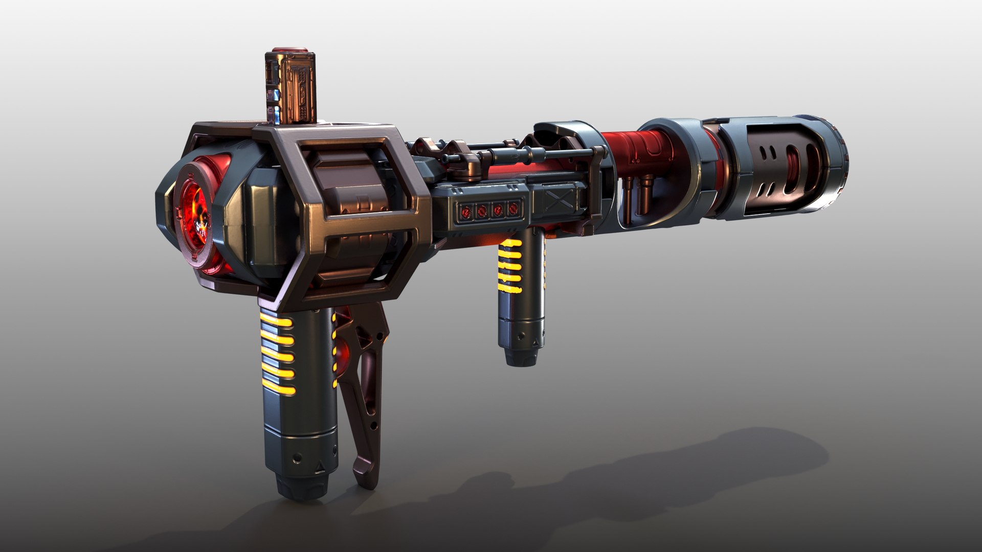 3D Model Gun Stylized Metallic - TurboSquid 1616211