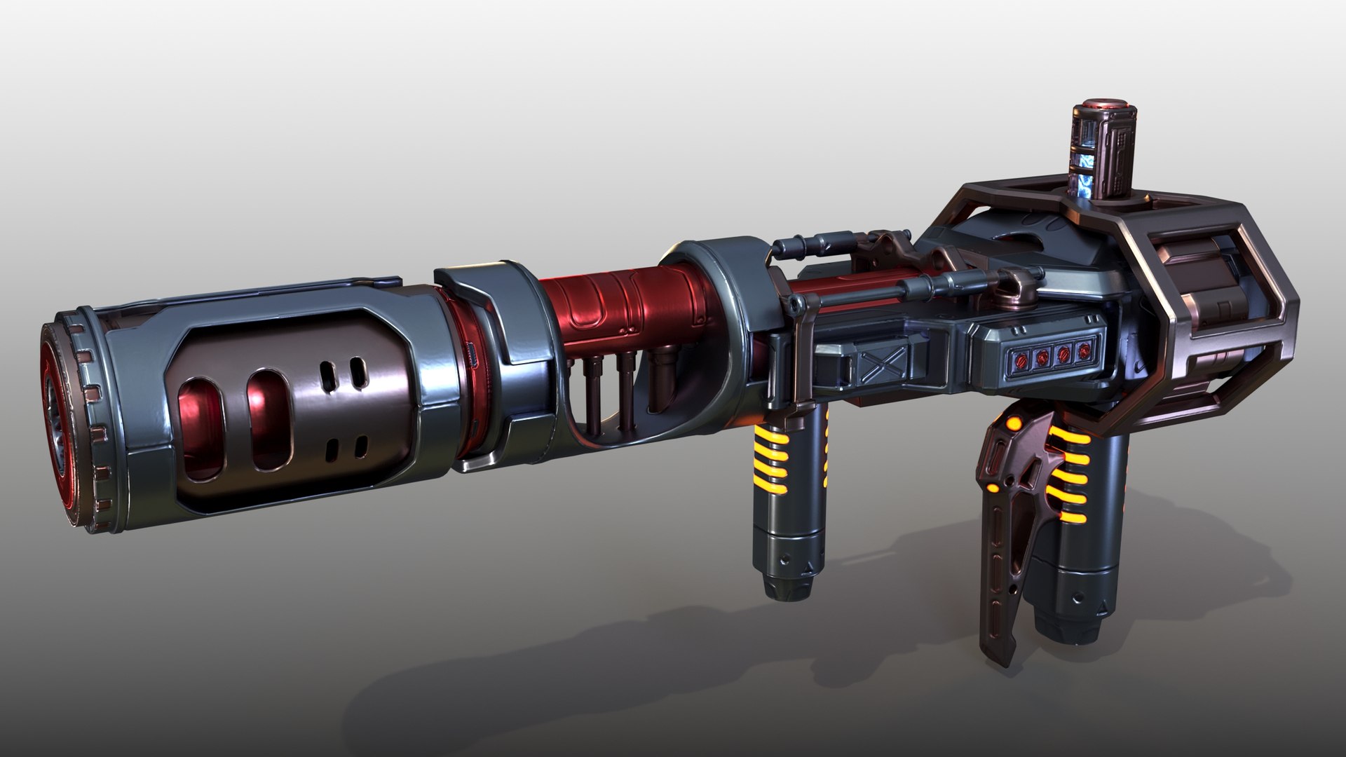 3D Model Gun Stylized Metallic - TurboSquid 1616211