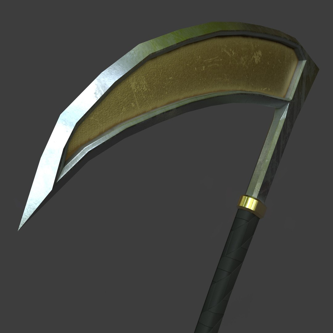 Game Ready Low Poly Inlaid Fantasy Scythe Model - TurboSquid 1850780