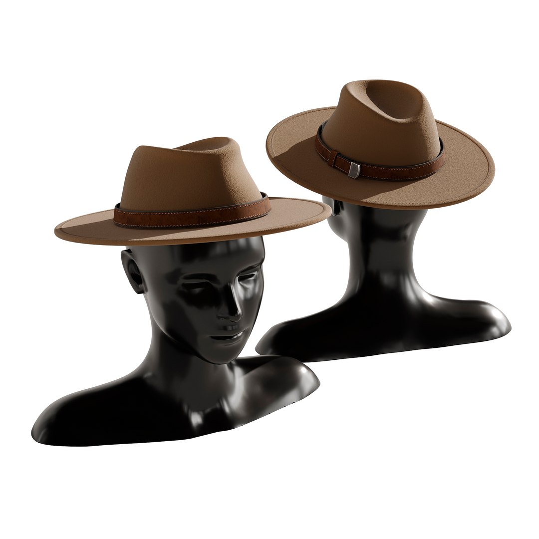 Man Hat Set 2 3D Model - TurboSquid 1948515