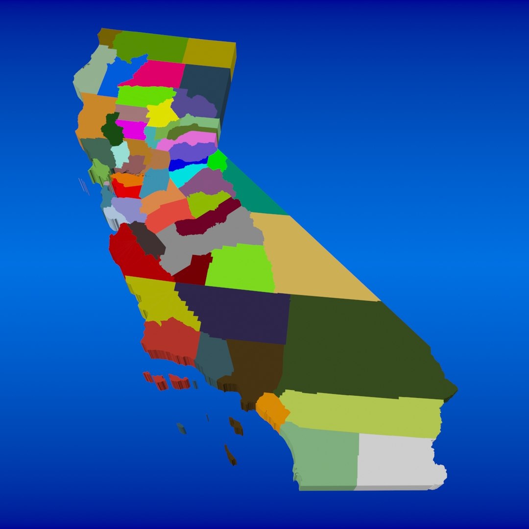 counties state california 3d max