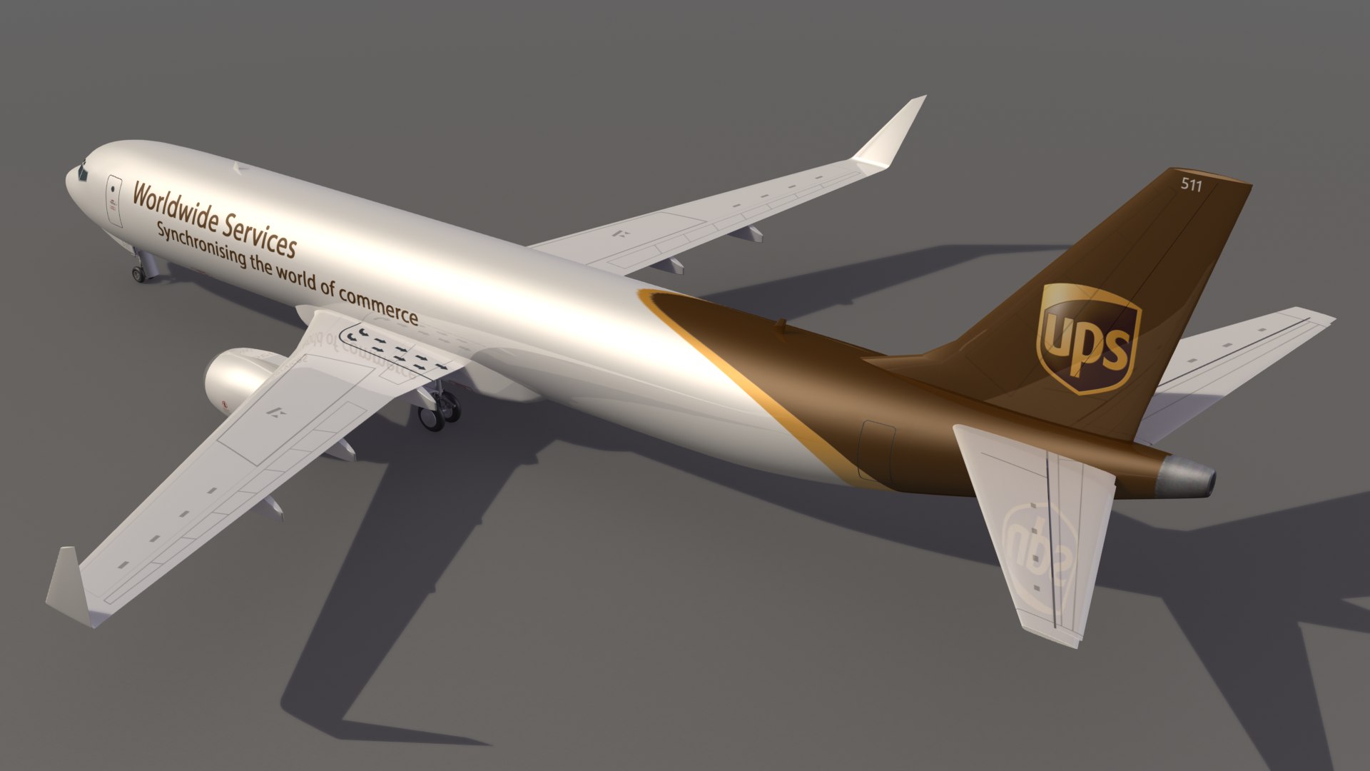 3D Ups Cargo Aircraft Airplane Model - TurboSquid 1476506