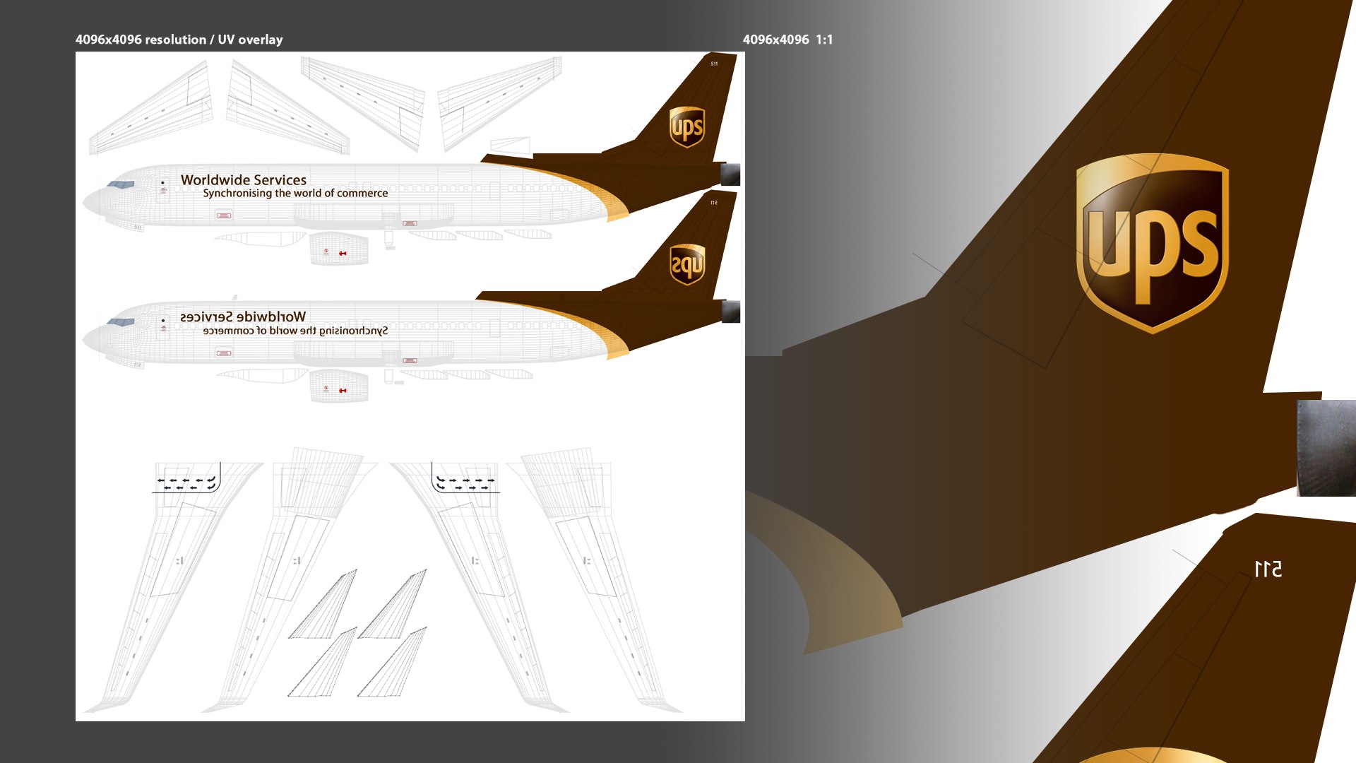 3D Ups Cargo Aircraft Airplane Model - TurboSquid 1476506