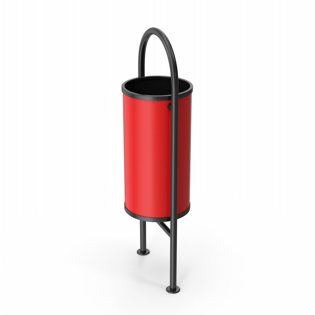 3D Red Trash Bin - TurboSquid 2373960