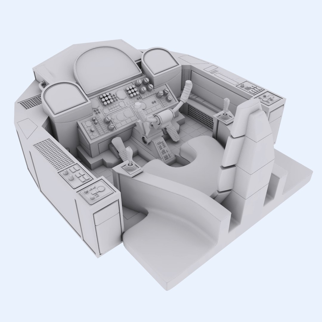 Sci-fi Cockpit 3d Model
